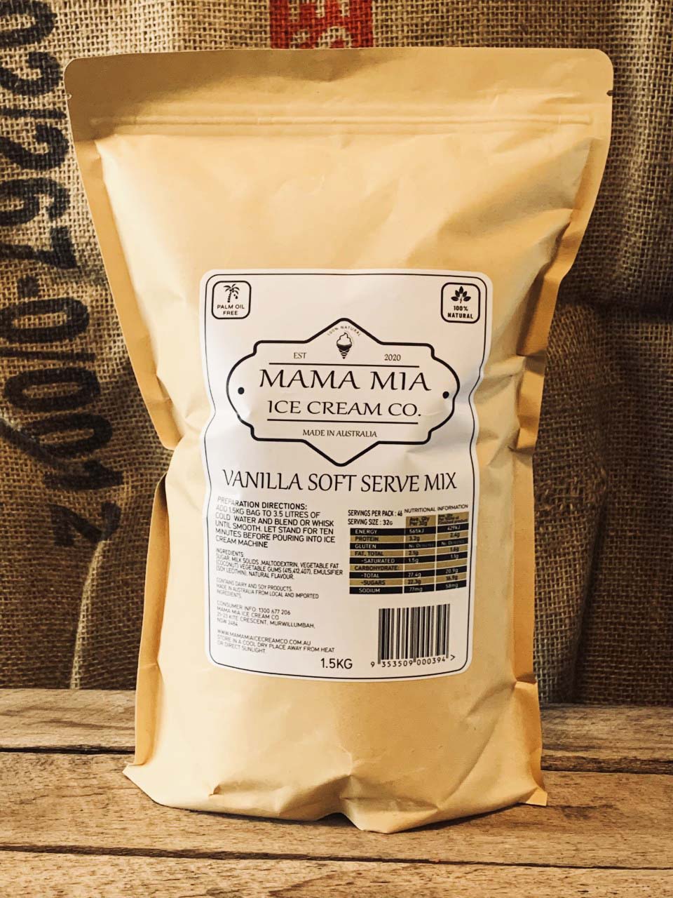 Mama Mia Soft Serve Mix 1.5kg | The Raw